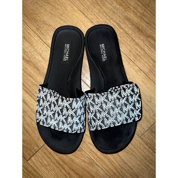 Michael Kors | Shoes | Women Mk Michael Kors Sig Logo Slide Sandals ...